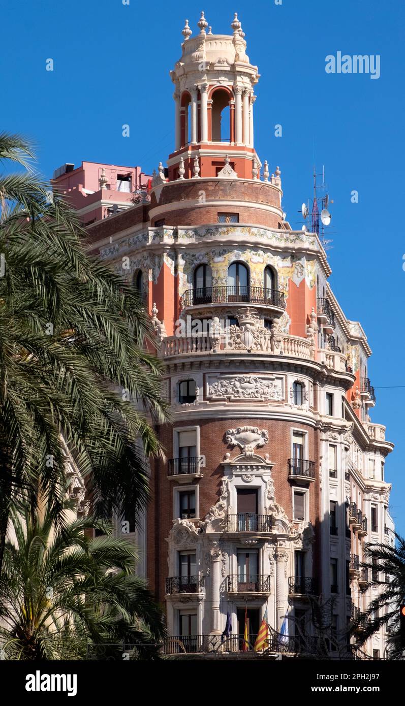 Beautiful building architecture in the city of Valencia,Spain Stock ...