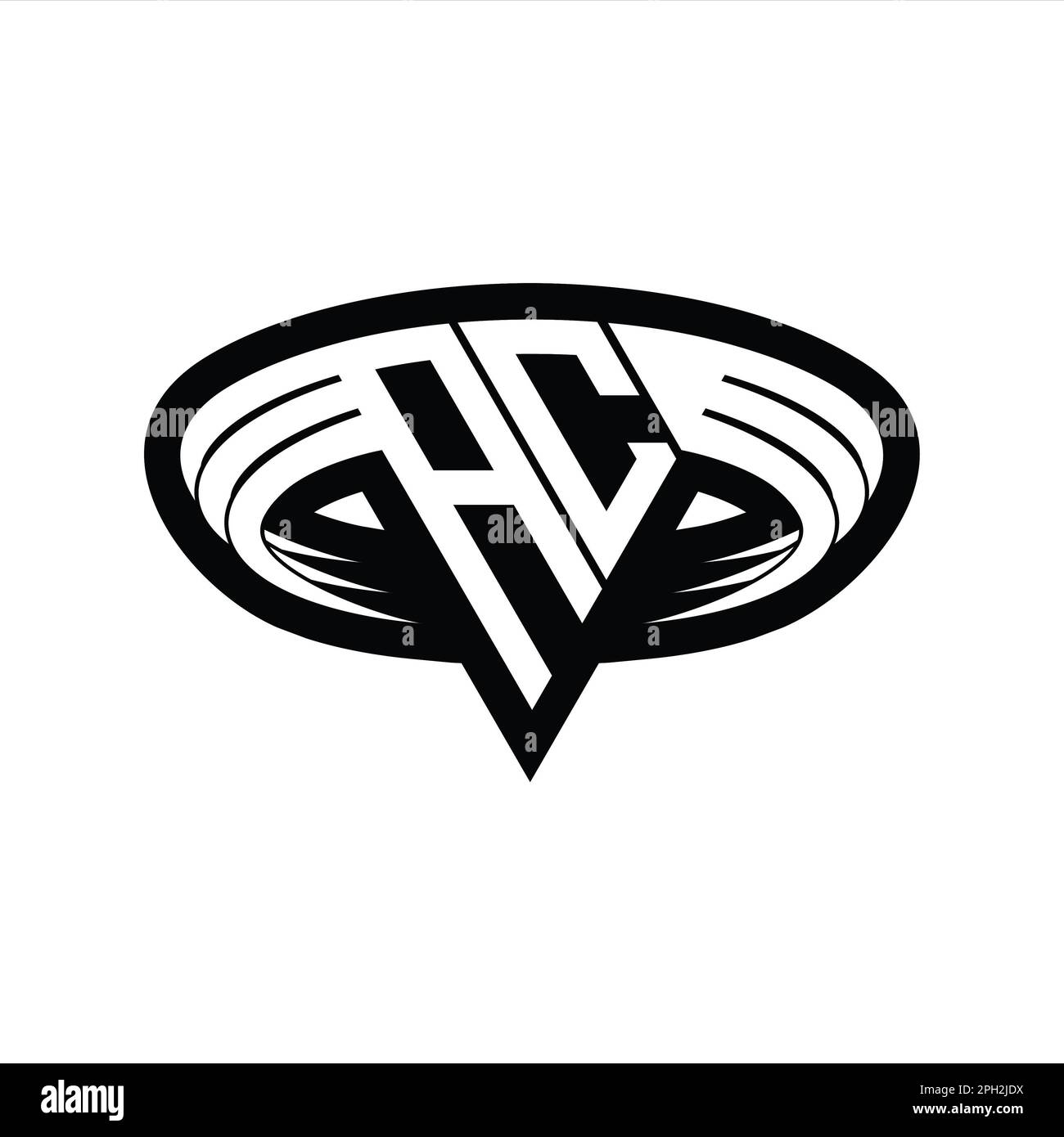 AC Logo monogram letter with triangle shape slice isolated outline ...