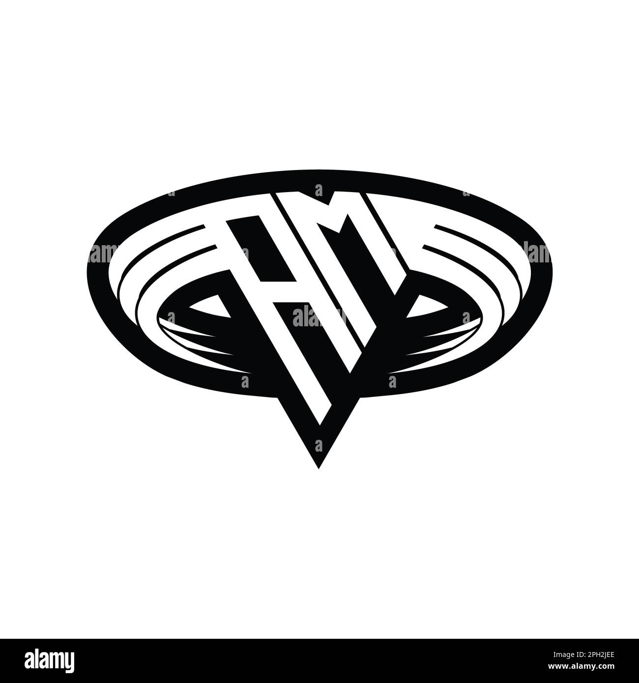 AM Logo monogram letter with triangle shape slice isolated outline ...