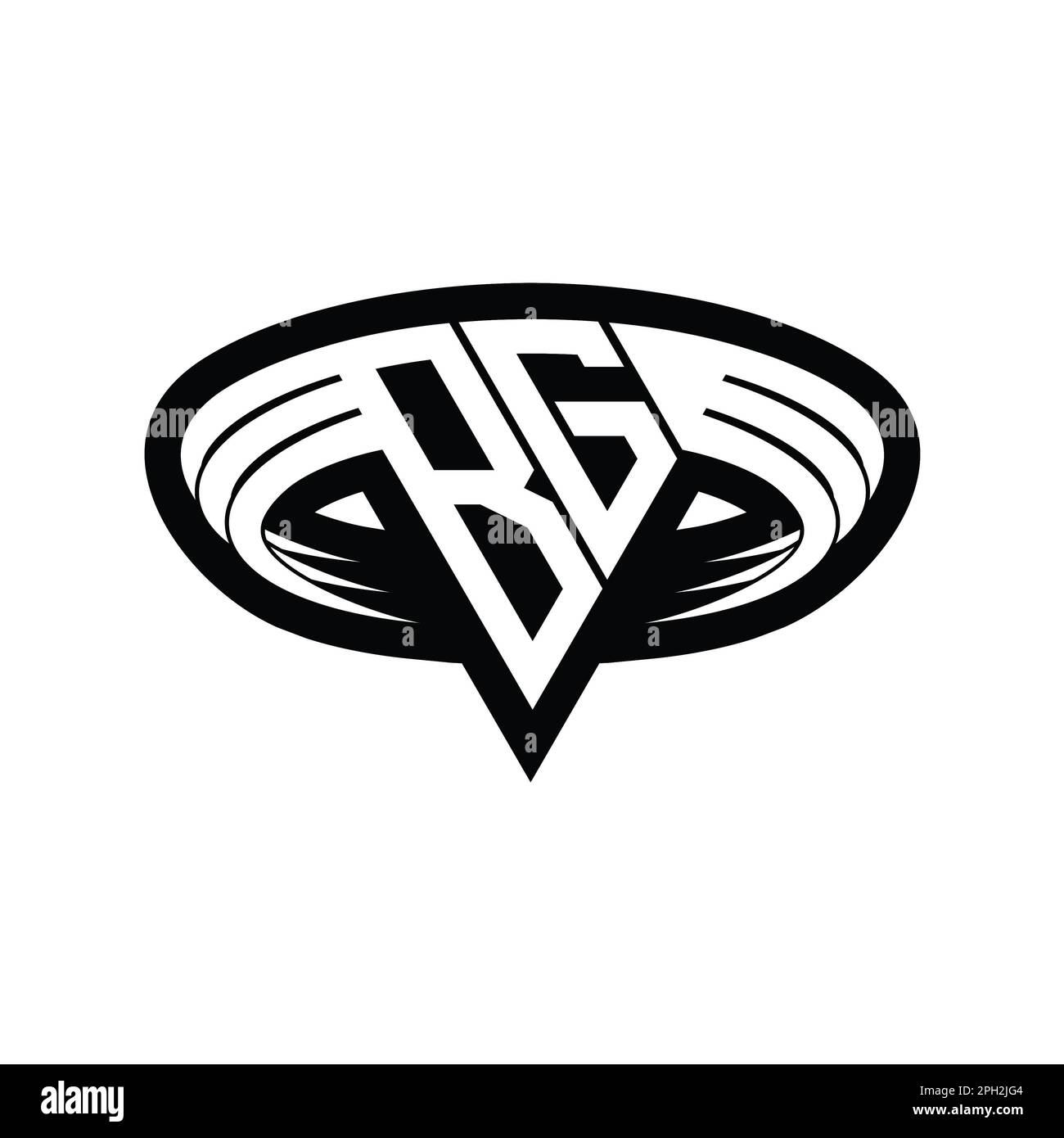 BG Logo monogram letter with triangle shape slice isolated outline ...