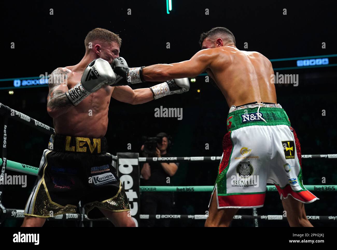 Levi Giles (left) and Michael Gomez Jr in the BBBofC English Super ...
