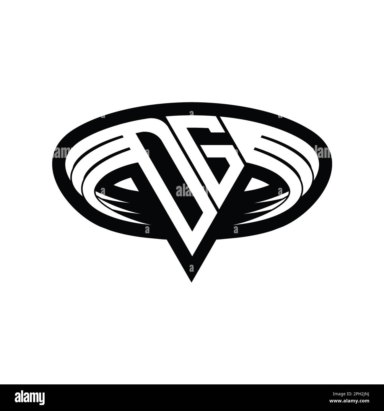 DG Logo monogram letter with triangle shape slice isolated outline ...