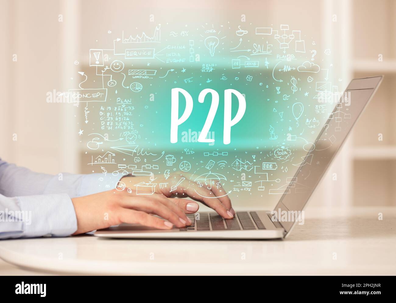 hand working on new modern computer Stock Photo - Alamy