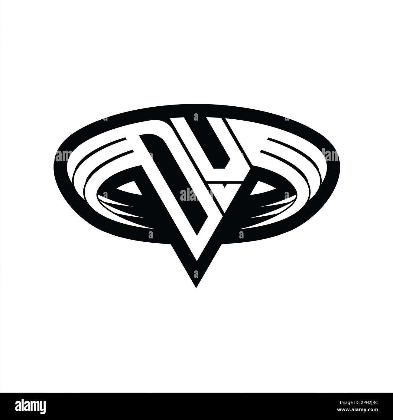 DV Logo monogram letter with triangle shape slice isolated outline ...