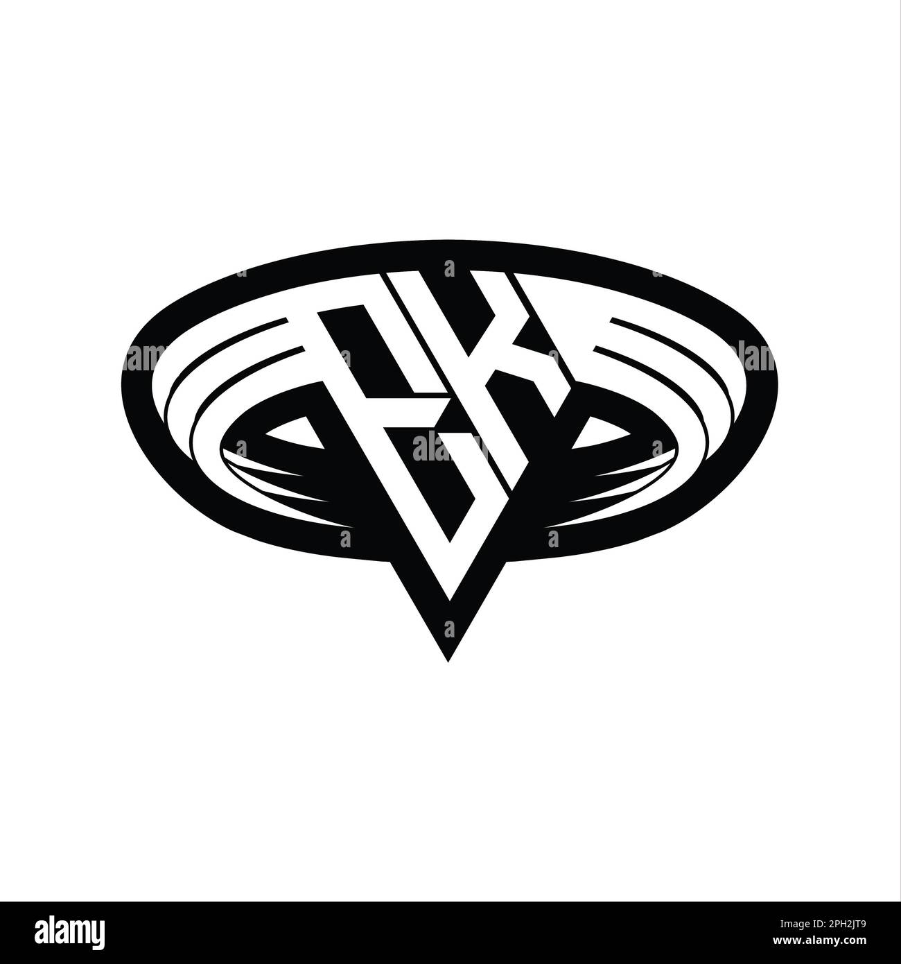 EK Logo monogram letter with triangle shape slice isolated outline ...