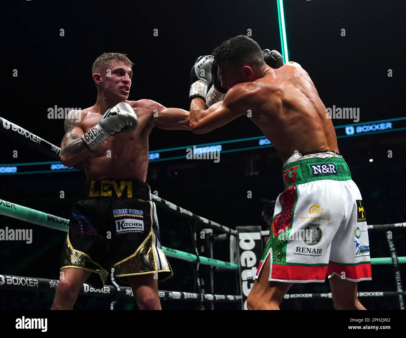 Levi Giles (left) and Michael Gomez Jr in the BBBofC English Super ...