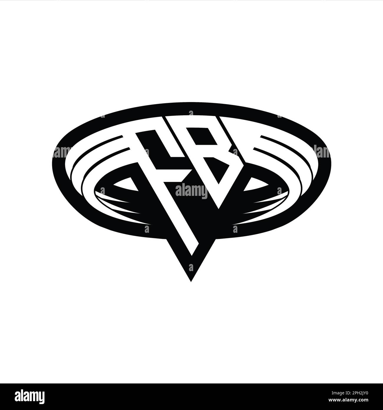 FB Logo monogram letter with triangle shape slice isolated outline ...