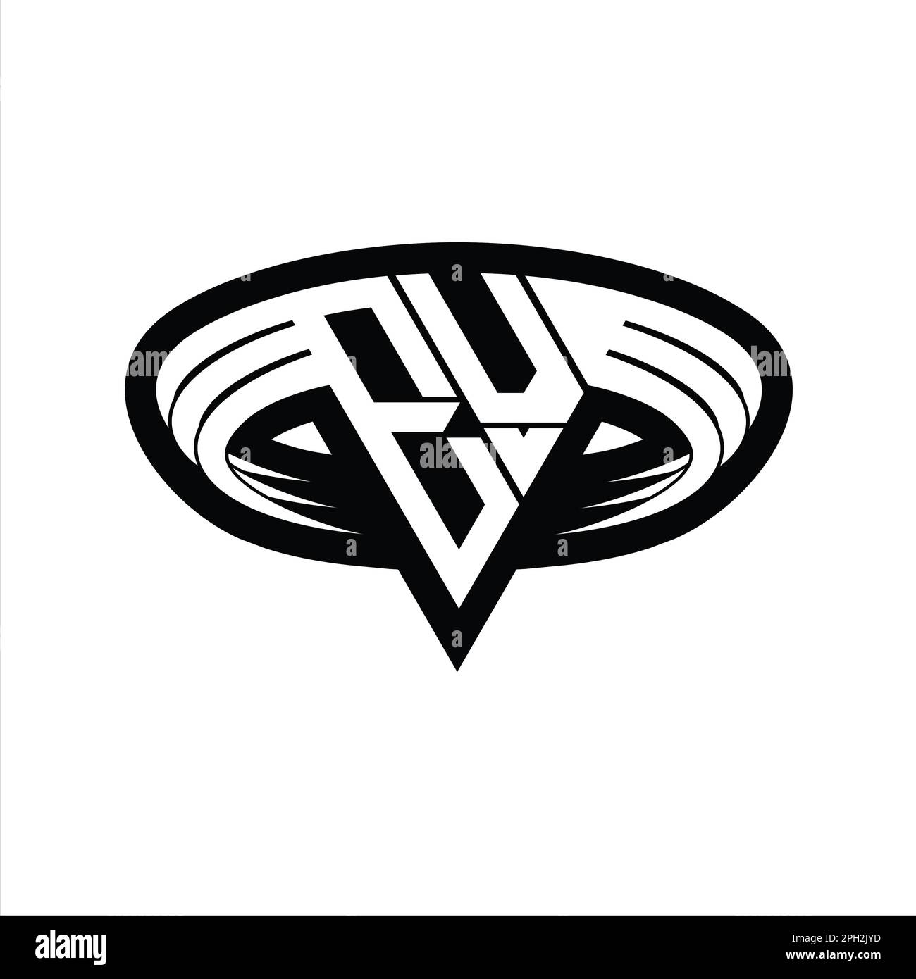 EV Logo monogram letter with triangle shape slice isolated outline ...