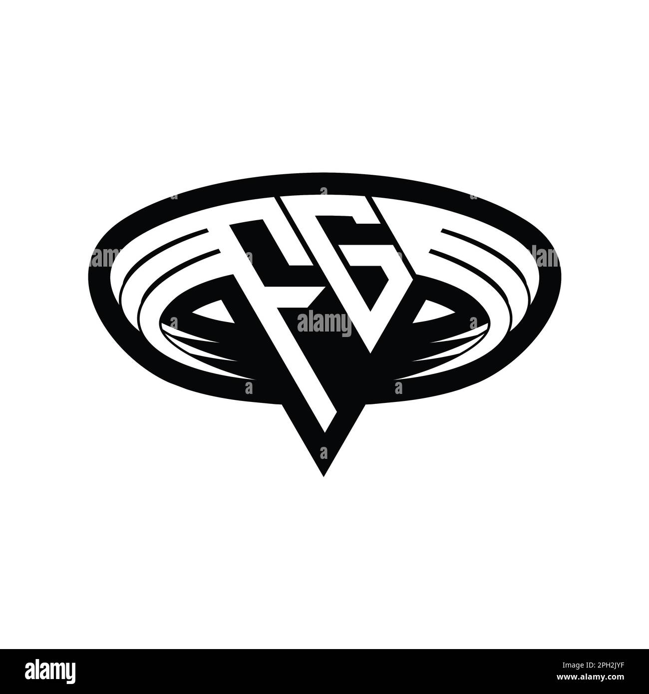 FG Logo monogram letter with triangle shape slice isolated outline ...
