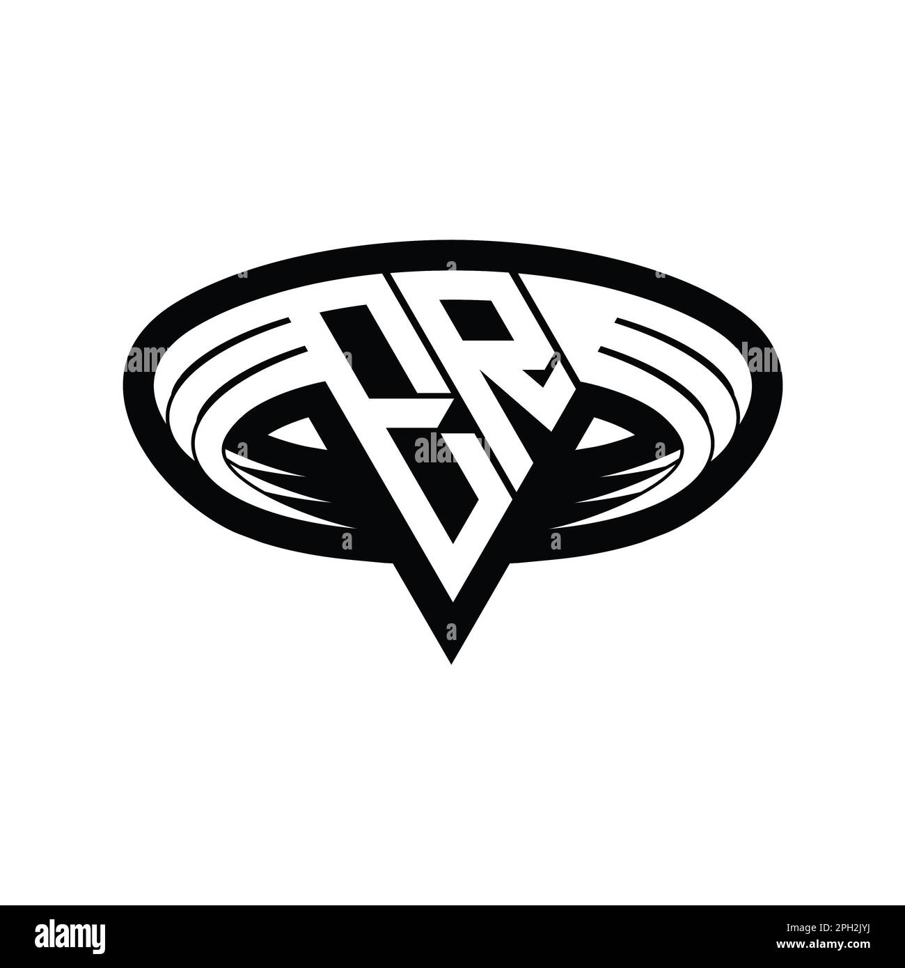 ER Logo monogram letter with triangle shape slice isolated outline ...