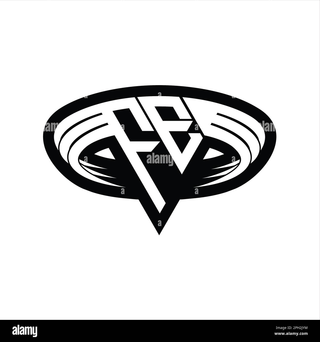 FE Logo monogram letter with triangle shape slice isolated outline ...