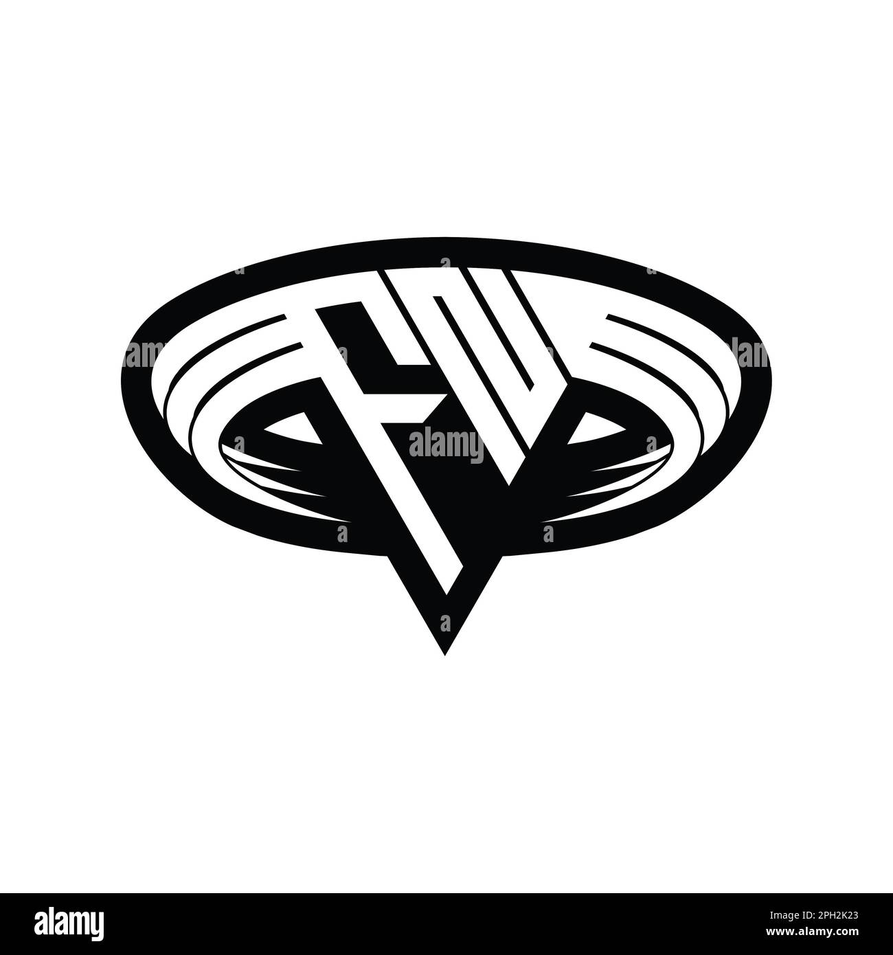 FN Logo monogram letter with triangle shape slice isolated outline design template Stock Photo ...