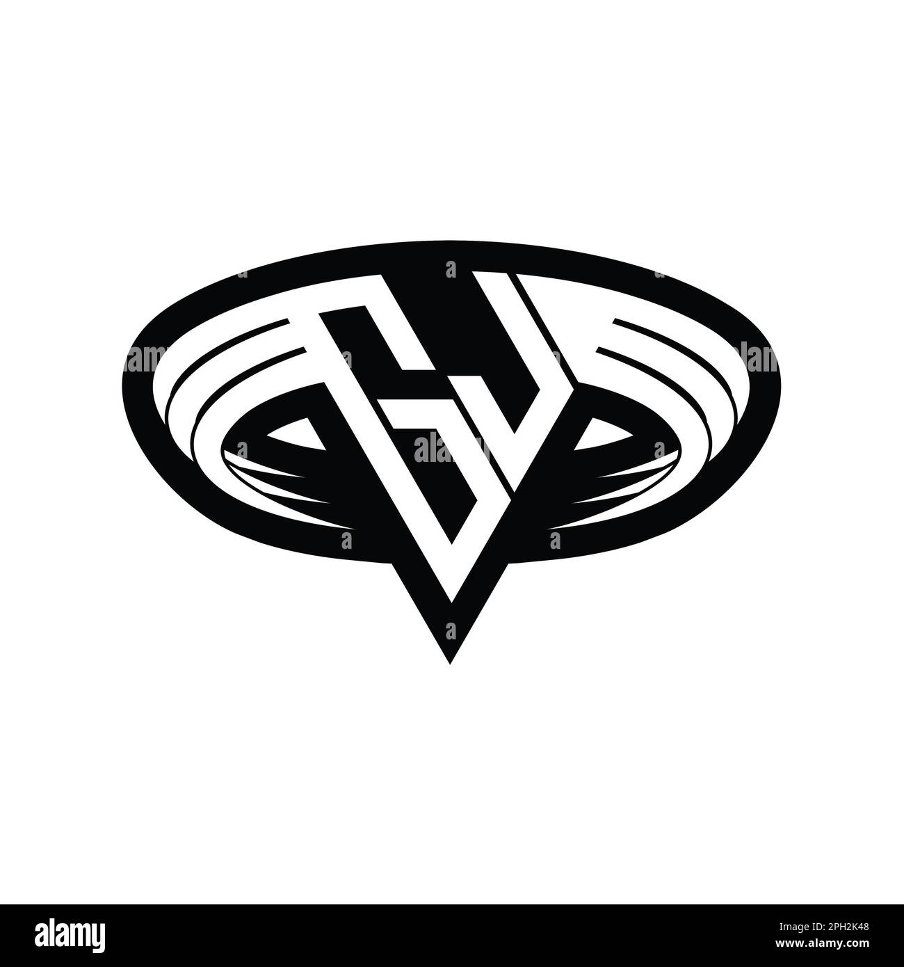 GJ Logo monogram letter with triangle shape slice isolated outline design template Stock Photo ...