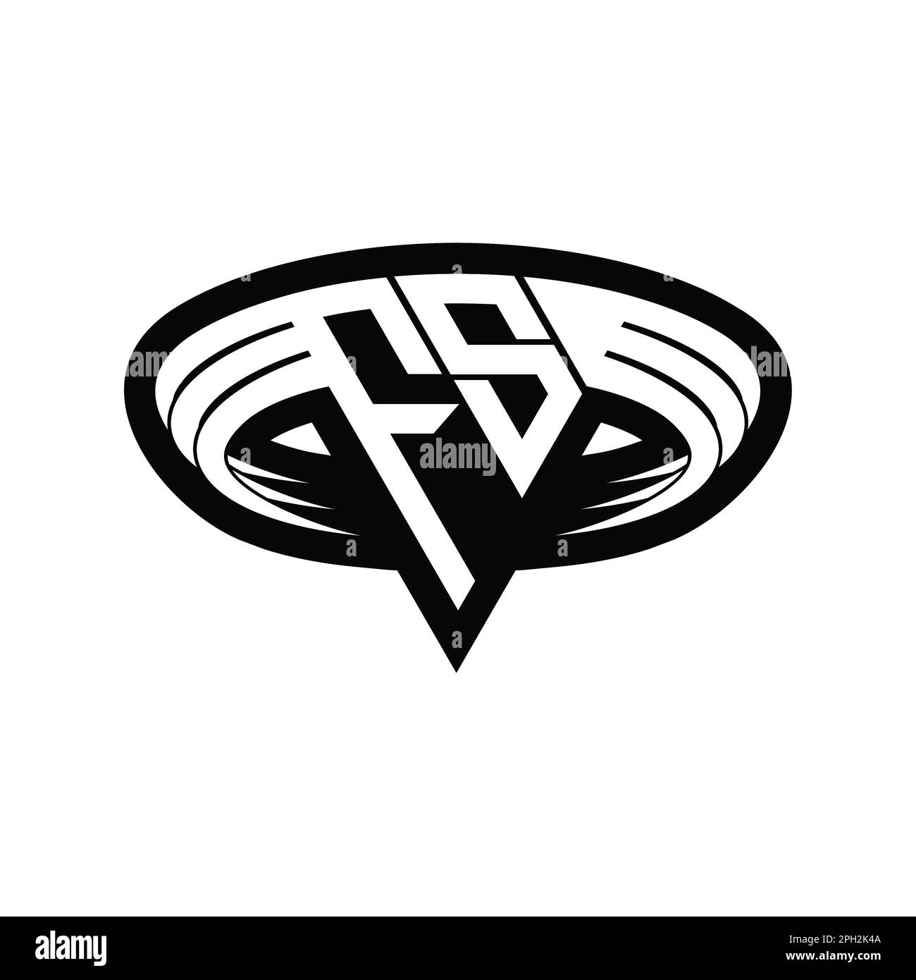 FS Logo monogram letter with triangle shape slice isolated outline ...