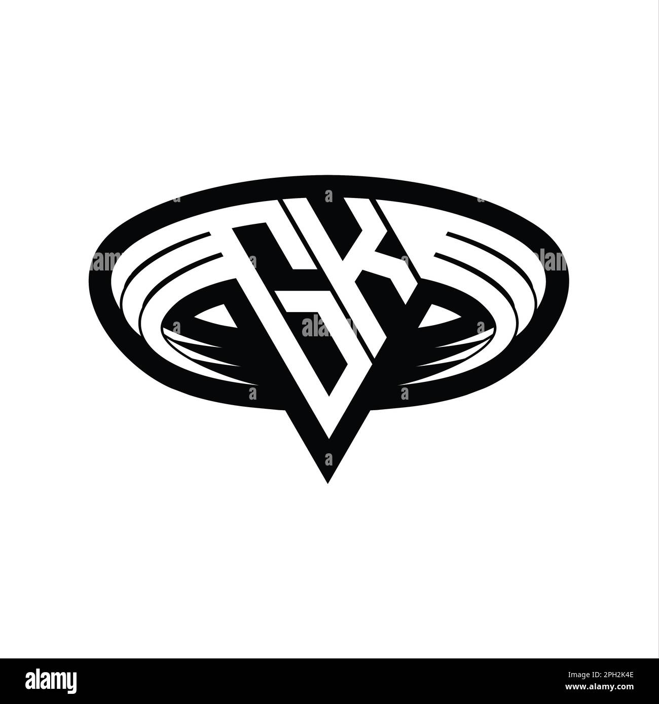 GK Logo monogram letter with triangle shape slice isolated outline ...