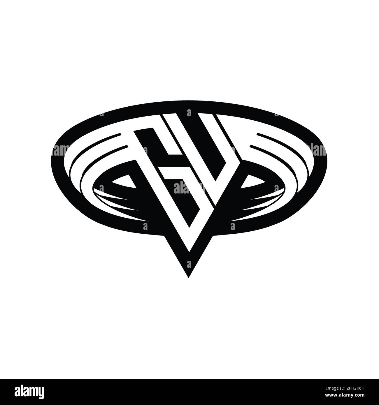 GU Logo monogram letter with triangle shape slice isolated outline ...