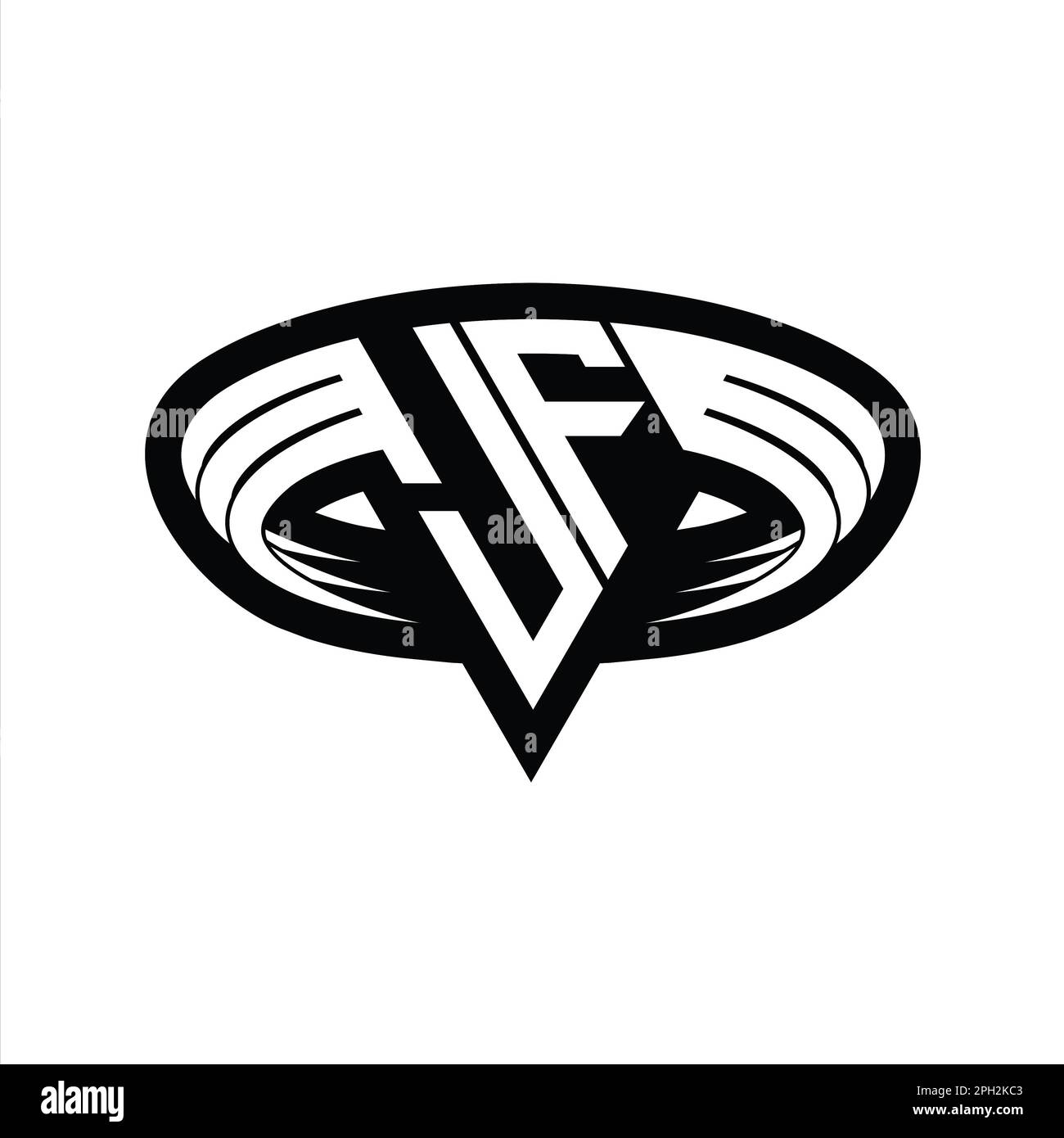 JF Logo monogram letter with triangle shape slice isolated outline ...