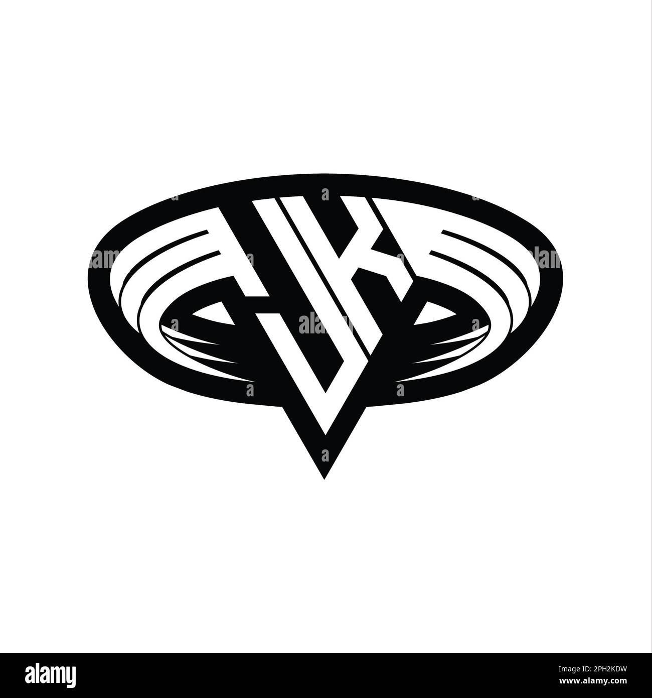 JK Logo monogram letter with triangle shape slice isolated outline ...