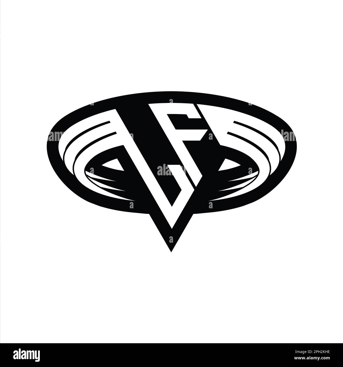 LF Logo monogram letter with triangle shape slice isolated outline design template Stock Photo ...