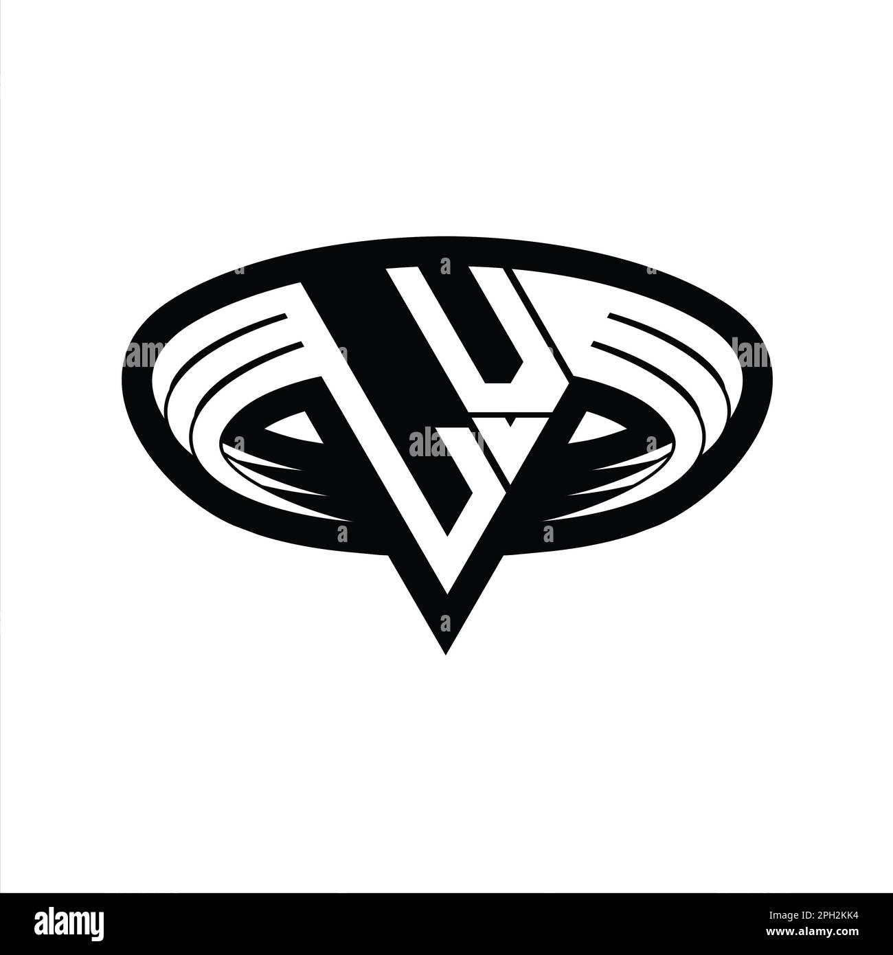 LV Logo monogram letter with triangle shape slice isolated outline ...