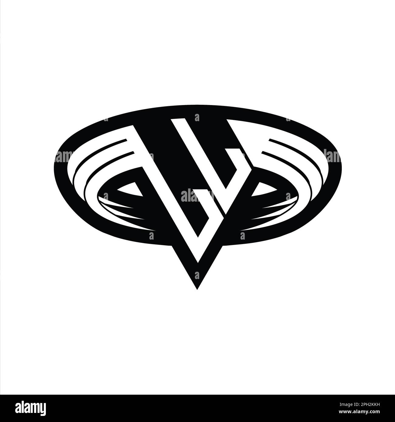 LL Logo monogram letter with triangle shape slice isolated outline ...