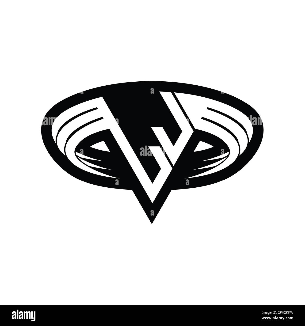 LJ Logo monogram letter with triangle shape slice isolated outline design template Stock Photo ...