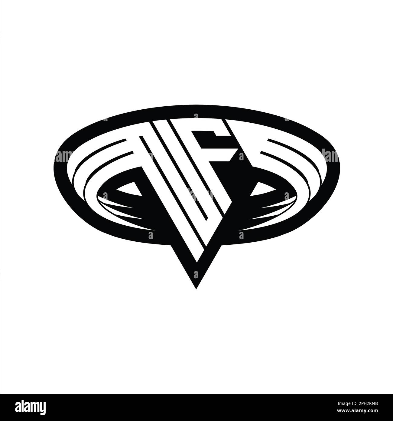 NF Logo monogram letter with triangle shape slice isolated outline ...