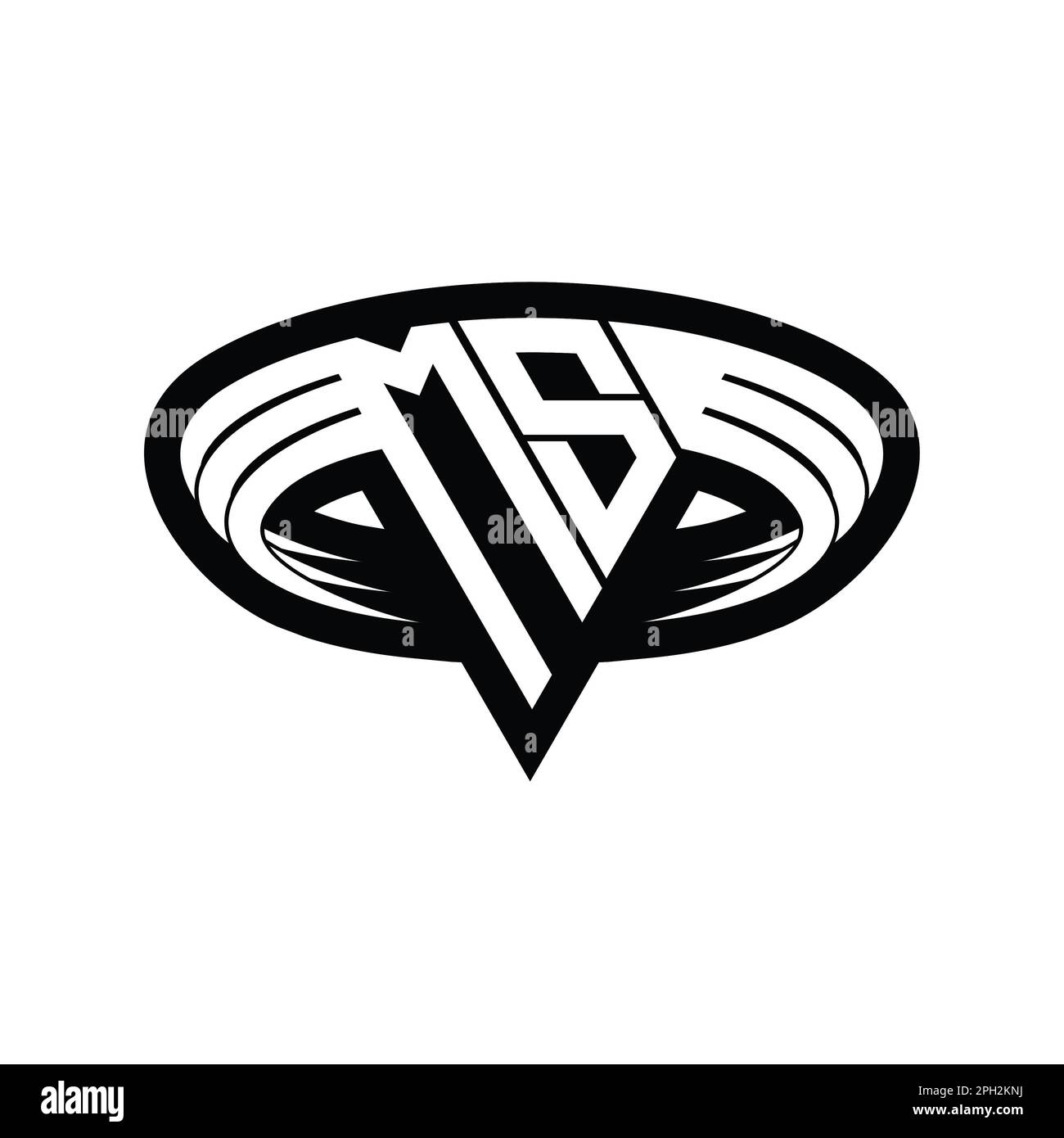MS Logo monogram letter with triangle shape slice isolated outline ...