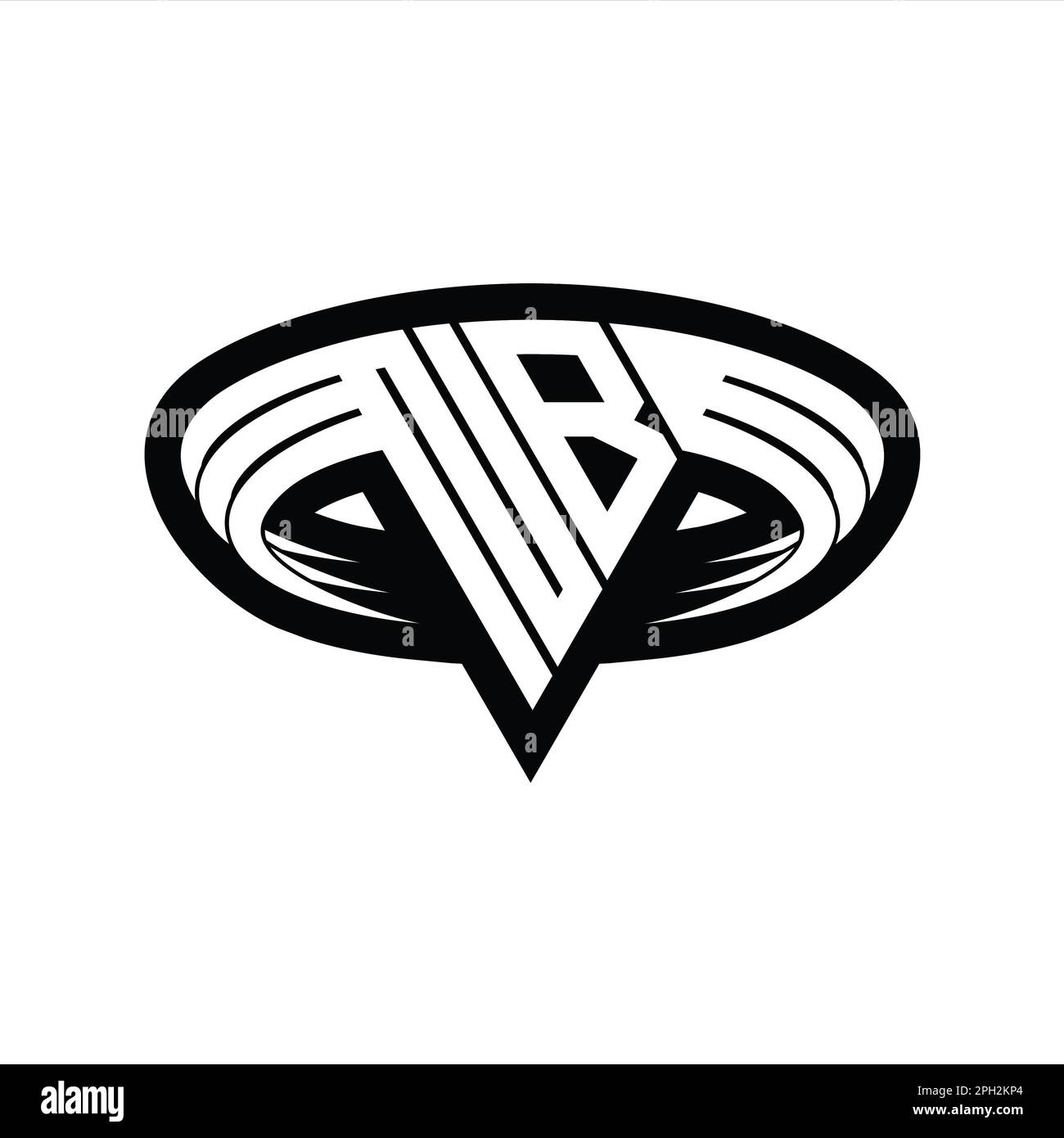 NB Logo monogram letter with triangle shape slice isolated outline ...