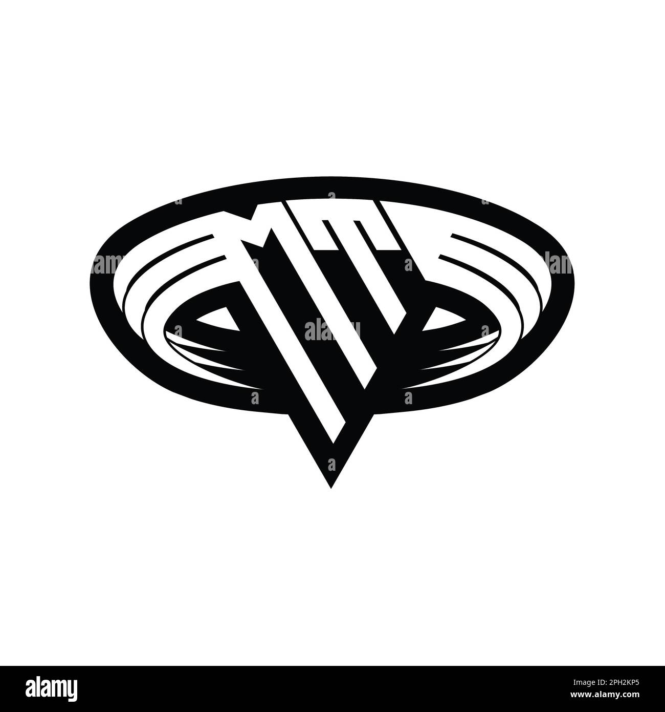 MT Logo monogram letter with triangle shape slice isolated outline design template Stock Photo ...