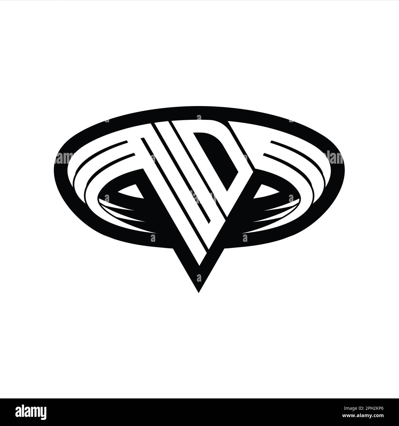 ND Logo monogram letter with triangle shape slice isolated outline ...