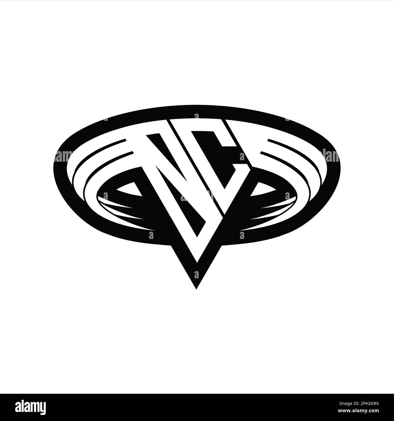 OC Logo monogram letter with triangle shape slice isolated outline ...