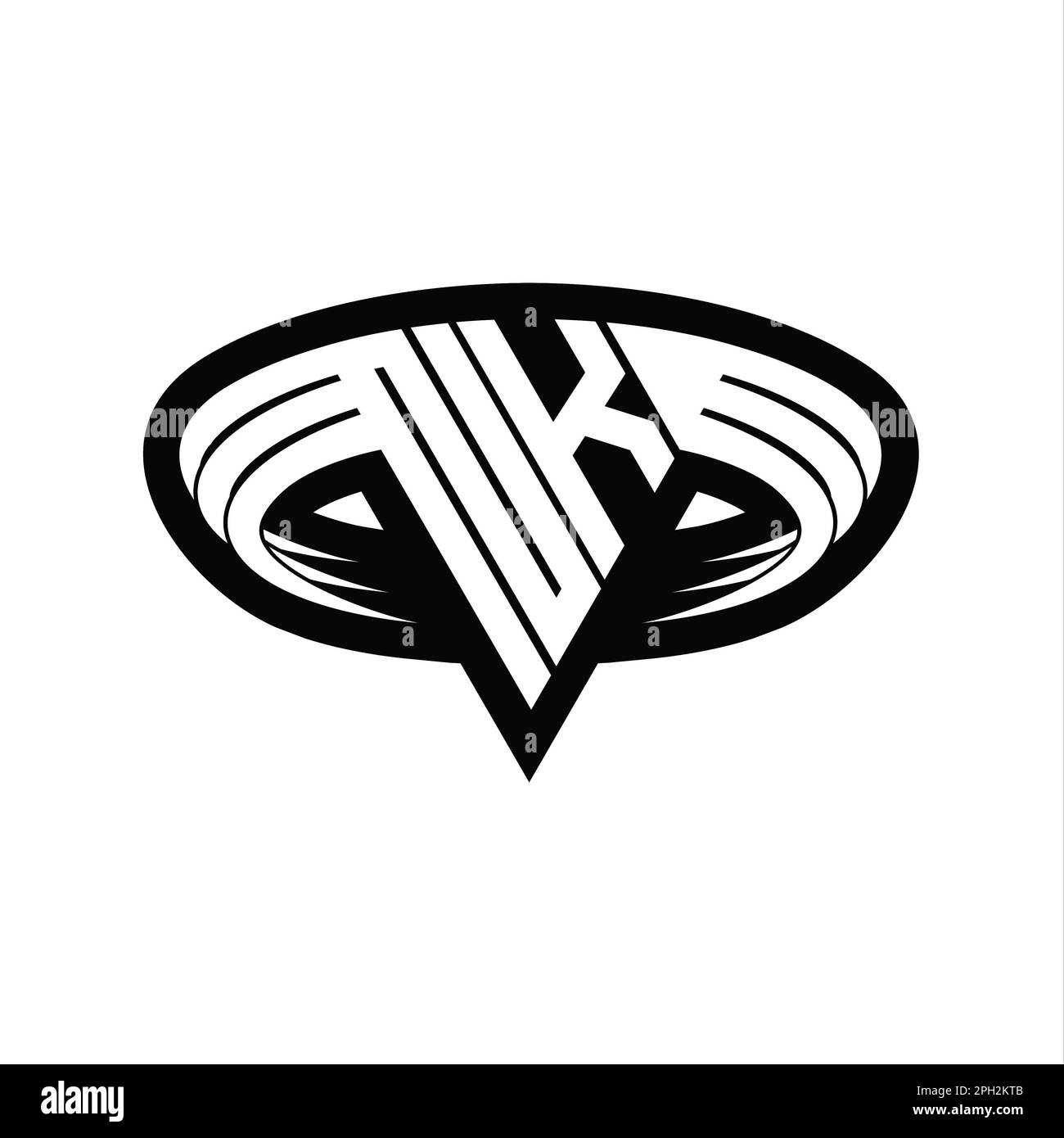 NK Logo monogram letter with triangle shape slice isolated outline ...