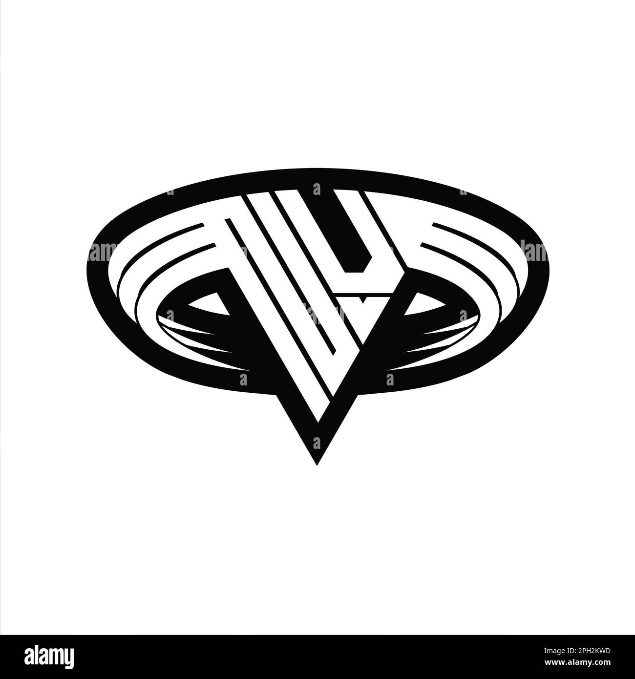 NV Logo monogram letter with triangle shape slice isolated outline ...