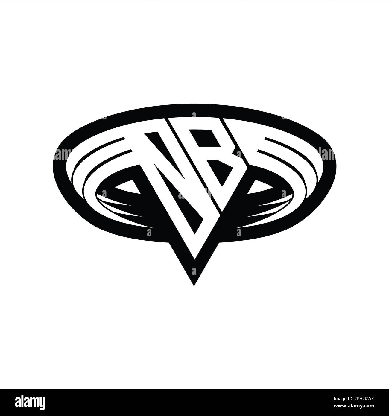 OB Logo monogram letter with triangle shape slice isolated outline ...