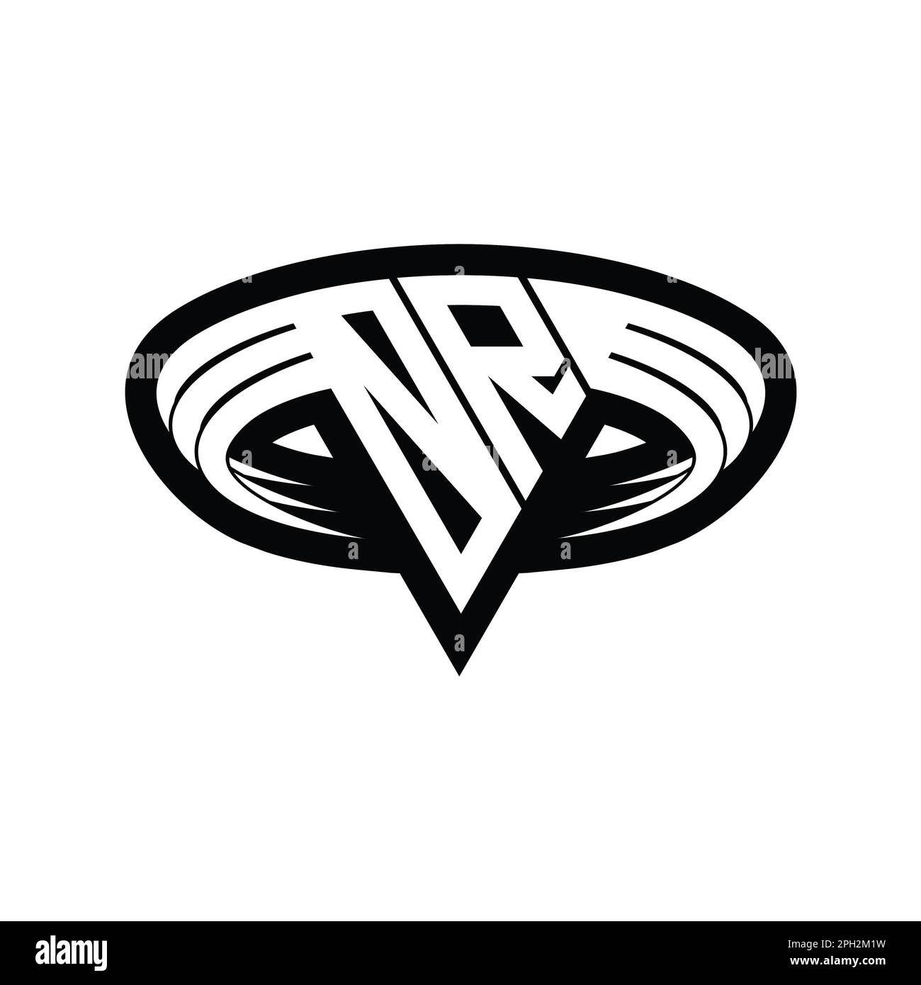 OR Logo monogram letter with triangle shape slice isolated outline ...