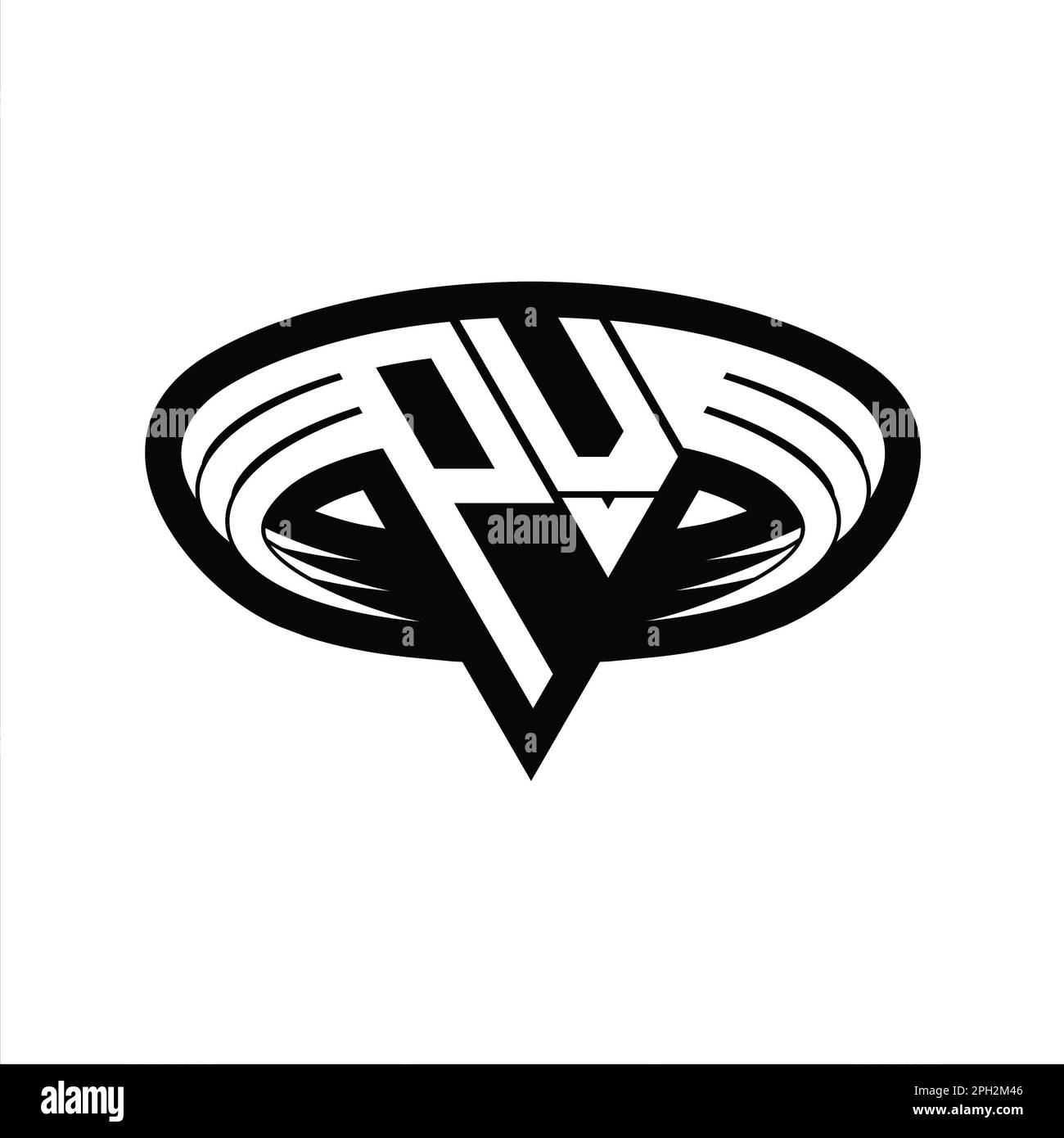 PV Logo monogram letter with triangle shape slice isolated outline ...