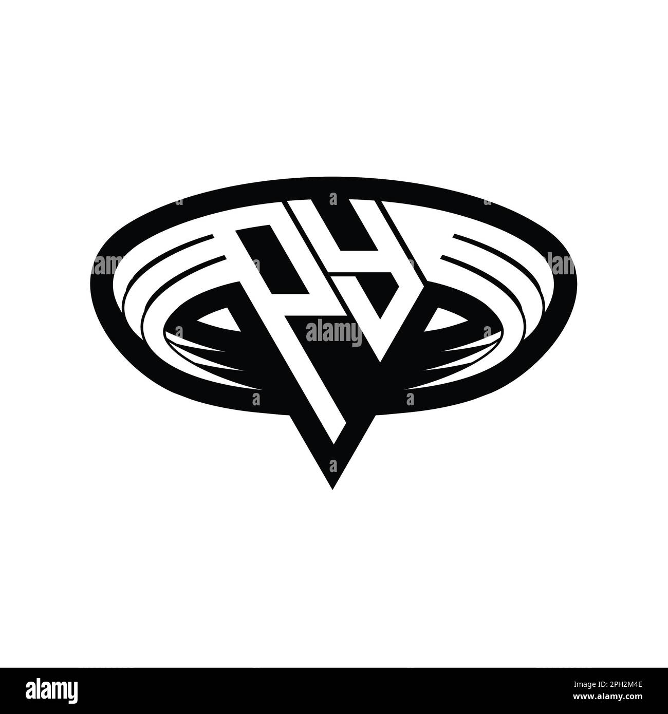PY Logo monogram letter with triangle shape slice isolated outline ...