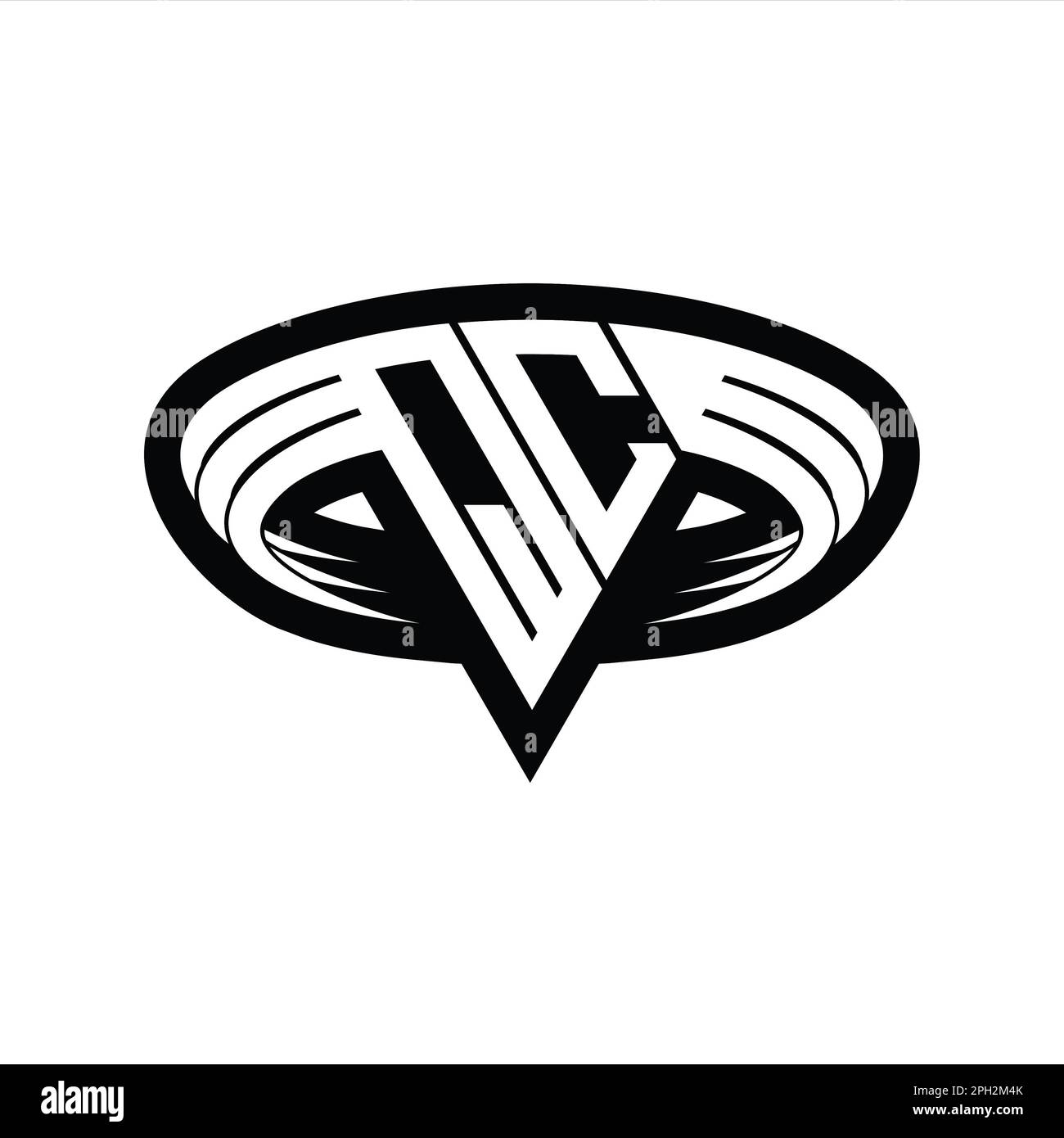 QC Logo monogram letter with triangle shape slice isolated outline ...