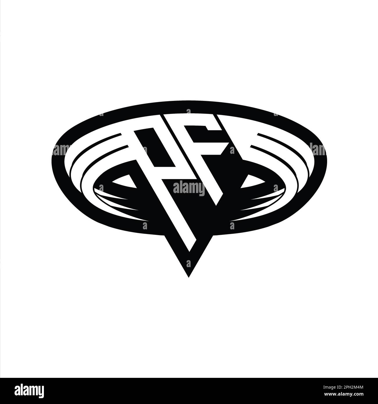 PF Logo monogram letter with triangle shape slice isolated outline ...