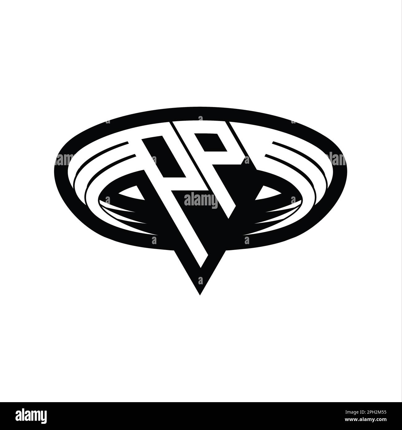 PP Logo monogram letter with triangle shape slice isolated outline ...