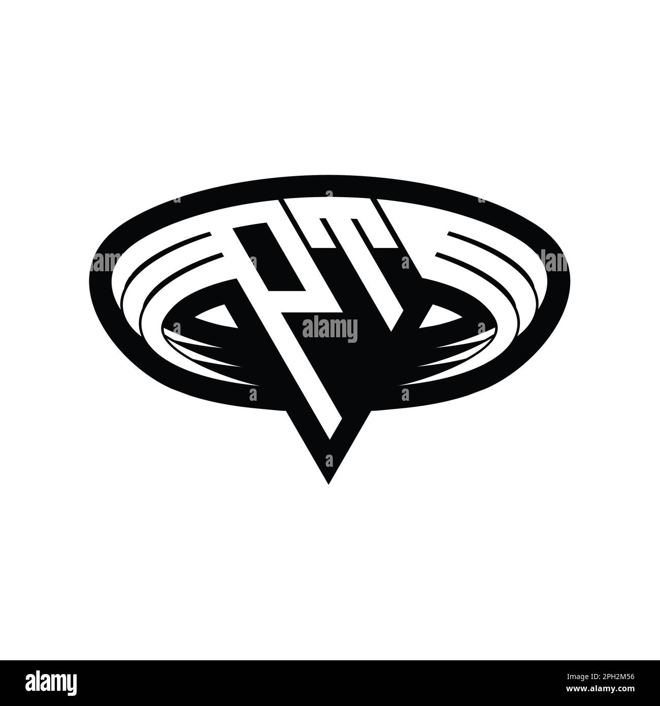 PT Logo monogram letter with triangle shape slice isolated outline ...