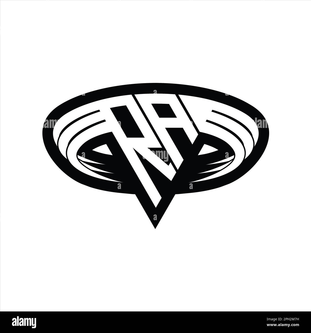 RA Logo monogram letter with triangle shape slice isolated outline ...
