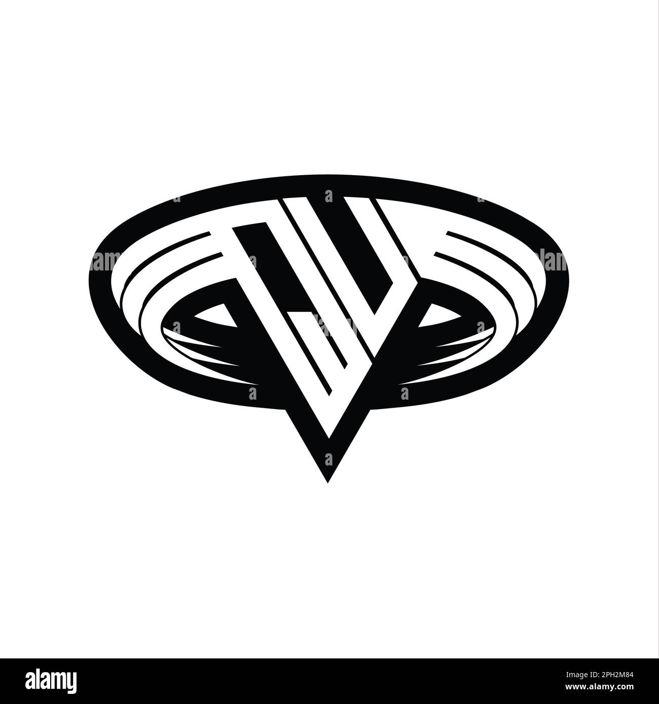 QU Logo monogram letter with triangle shape slice isolated outline ...