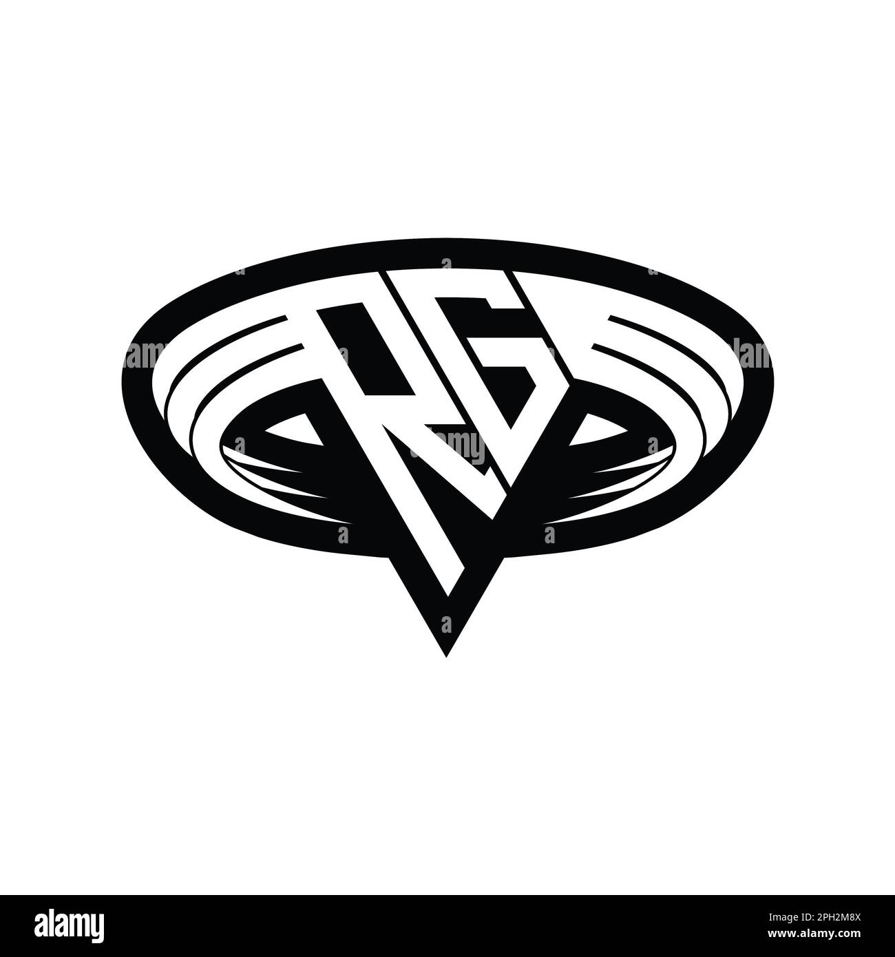 RG Logo monogram letter with triangle shape slice isolated outline ...