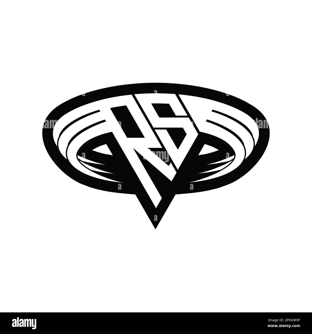 RS Logo monogram letter with triangle shape slice isolated outline ...