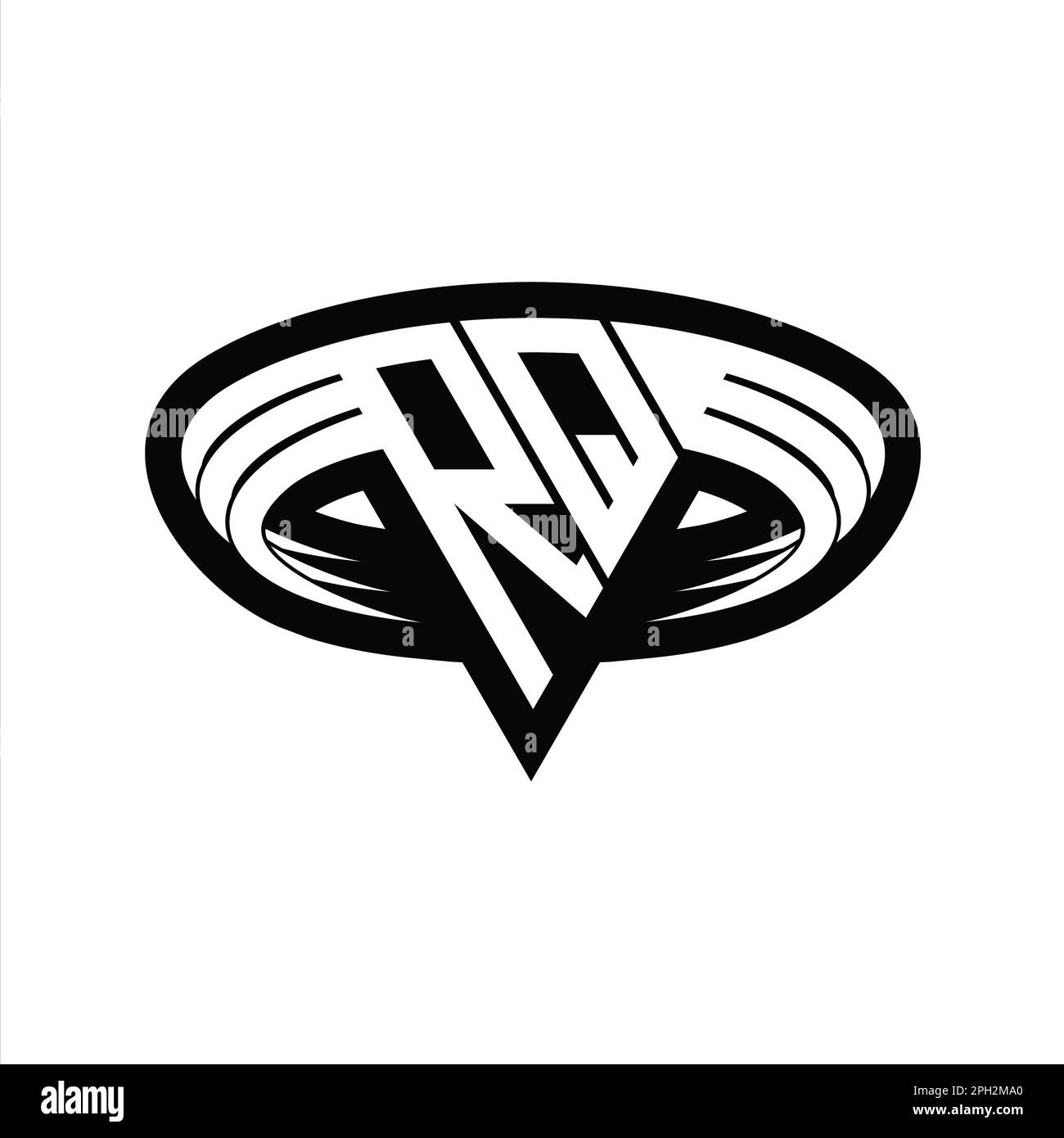 RQ Logo monogram letter with triangle shape slice isolated outline ...