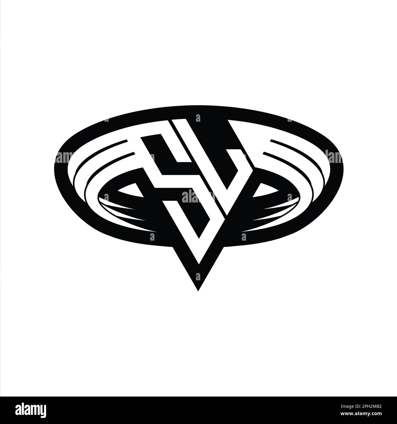 SL Logo monogram letter with triangle shape slice isolated outline ...