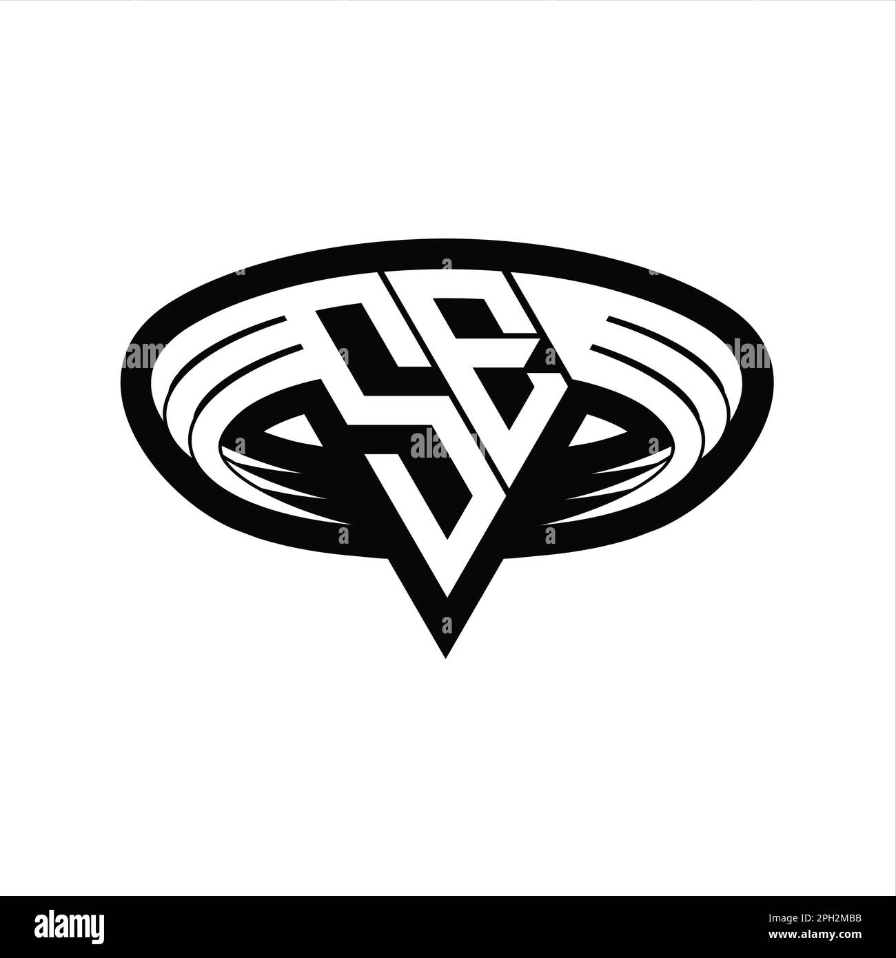 SE Logo monogram letter with triangle shape slice isolated outline ...