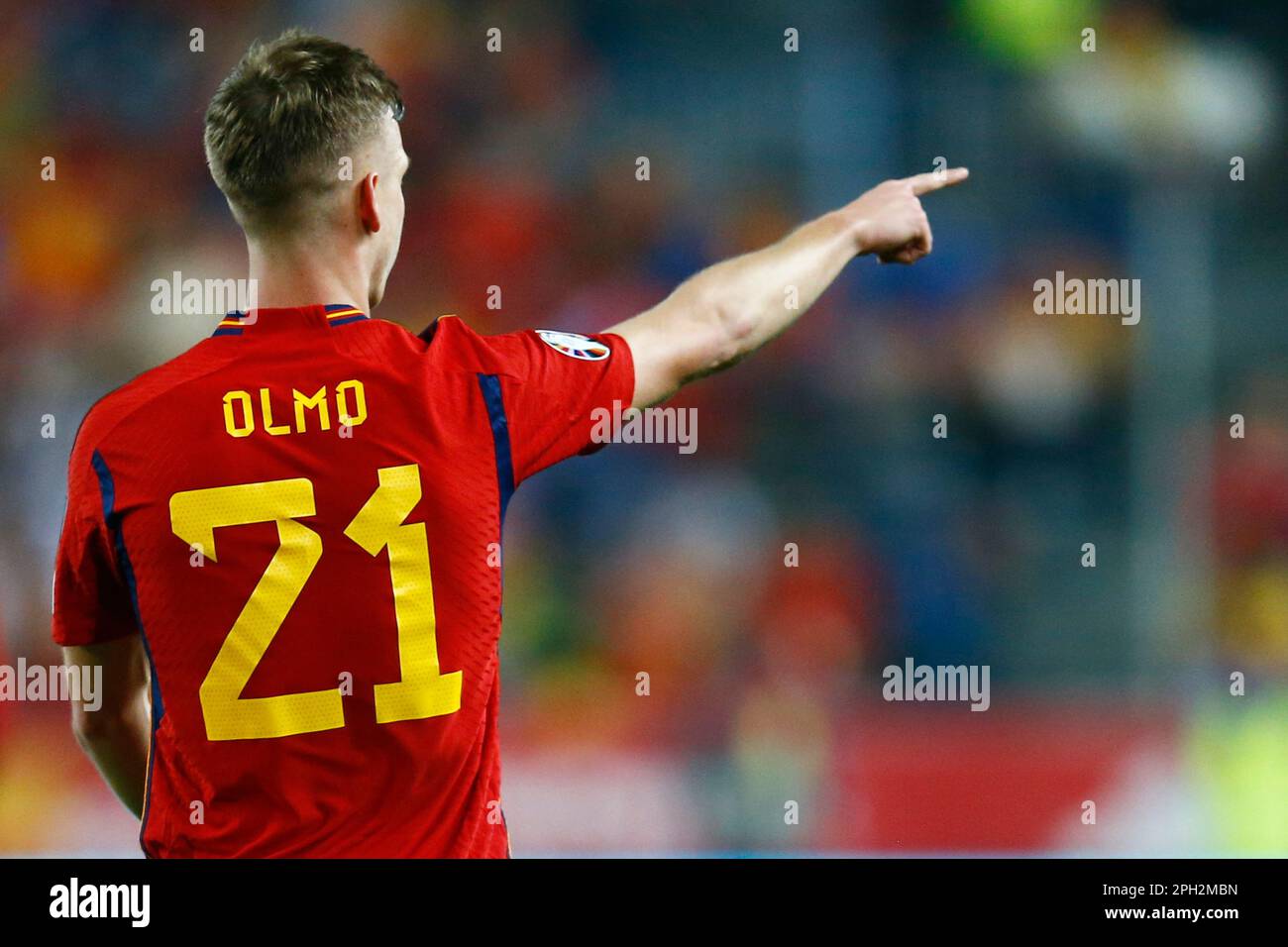 Dani Olmo of Spain celebrates his goal during the European Qualifiers ...